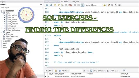 exercises 8 sql and data analytics finding time differences youtube