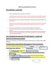 ABCD Learning Objectives Practice WS Revised Docx ABCD Learning Objectives Practice Part