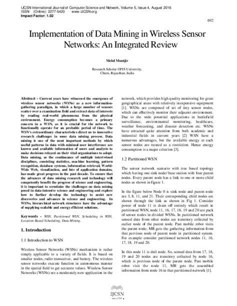 Pdf Implementation Of Data Mining In Wireless Sensor Networks An