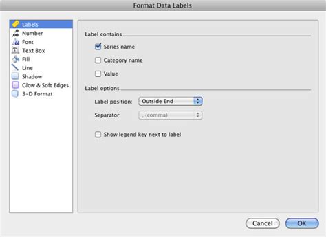 other options for chart data labels in powerpoint 2011 for mac