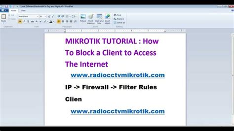 Mikrotik Tutorial How To Block A Client To Access The Internet Youtube