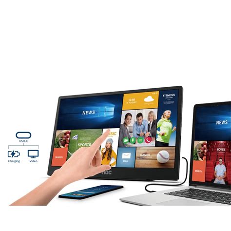 Jual Aoc 16t2 15 6 Portable Touchscreen Monitor Shopee Indonesia