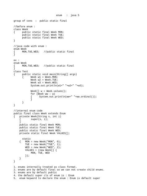 Enum Pdf Constructor Object Oriented Programming Programming