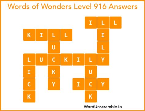 Words Of Wonders Level 916 Answers WordUnscramble Io