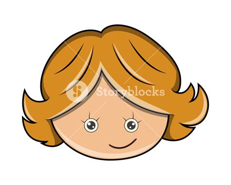 Happy Funny Cartoon Girl Face Royalty Free Stock Image Storyblocks