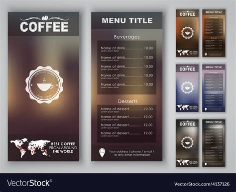 Blur Menu Royalty Free Vector Image VectorStock