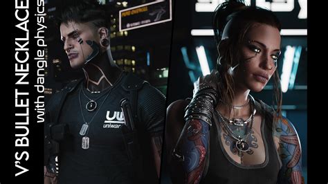 v s bullet necklace with physics fem masc archivexl at cyberpunk 2077 nexus mods and community