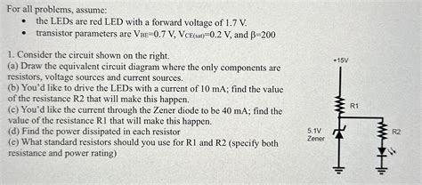 solved for all problems assume the leds are red led with a