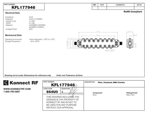 Filter Passband Sma Female 10 Db Insertion Loss 50 Ohm 9 10 Ghz