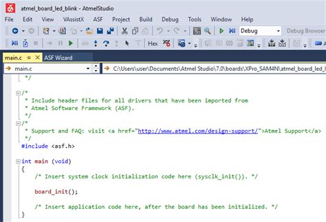 Asf Tutorial Led Blink Project On Atmel Xplained Pro Arm Board