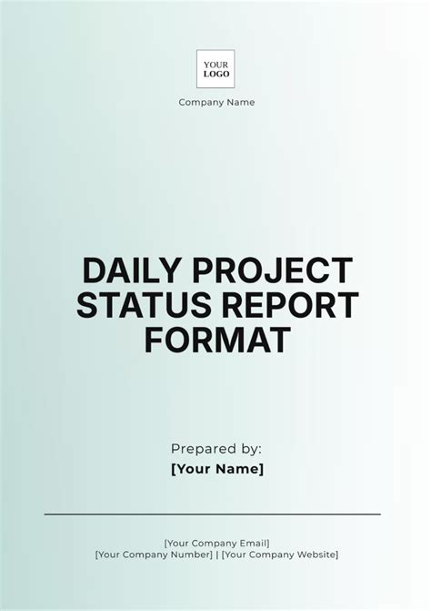 Free One Page Project Status Report Template To Edit Online
