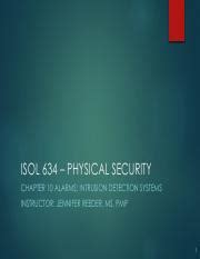Week3 Pdf ISOL 634 PHYSICAL SECURITY CHAPTER 10 ALARMS INTRUSION
