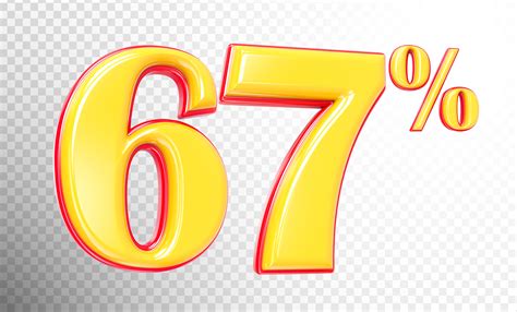 67 Number Red with Yellow 3D Render Graphic by olsopheap · Creative Fabrica