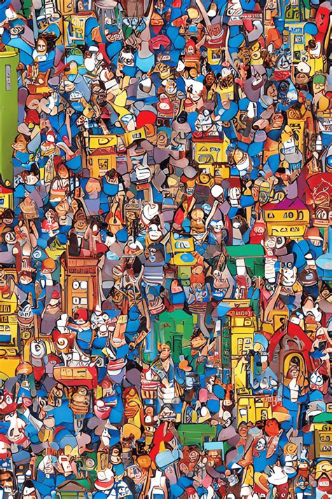 Fantasy City Where Is Waldo Style Realistic Illustration · Creative Fabrica