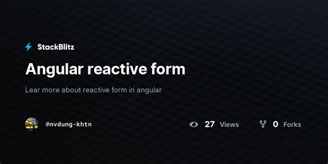 Angular Reactive Form Stackblitz