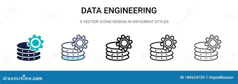 Data Engineering Icon In Filled Thin Line Outline And Stroke Style Vector Illustration Of Two