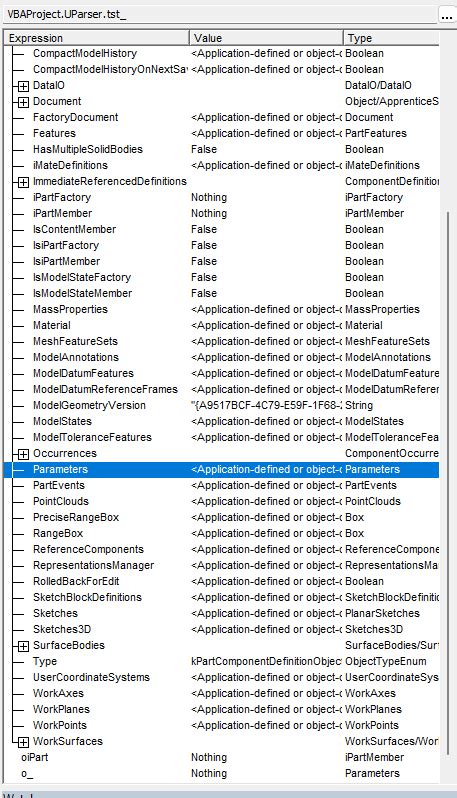 Solved Vba Error 445 While Accessing Part Properties Autodesk Community
