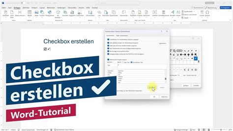 Checkbox ☑ Oder Häkchen Mit Shortcut Einfügen Word Tutorial