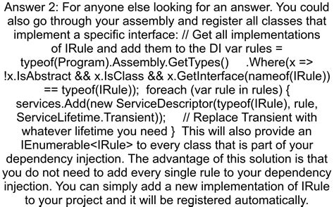 Net Core Dependency Injection Gt Get All Implementations Of An Interface
