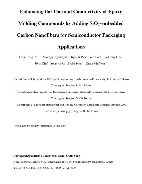 Pdf Enhancing The Thermal Conductivity Of Epoxy Molding Compounds By