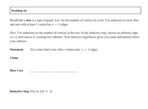 Solved Recall That A Tree Is A Type Of Graph Let V Be The Chegg
