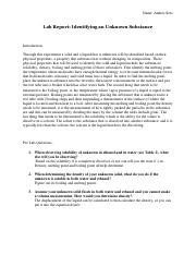 Identifying Unknown Substance Through Physical Properties Course Hero