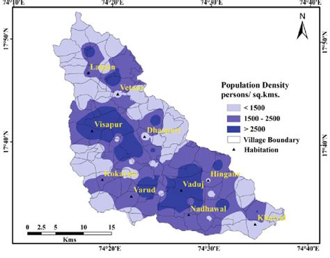 Spatial Distribution Of Population Density Map Download Scientific