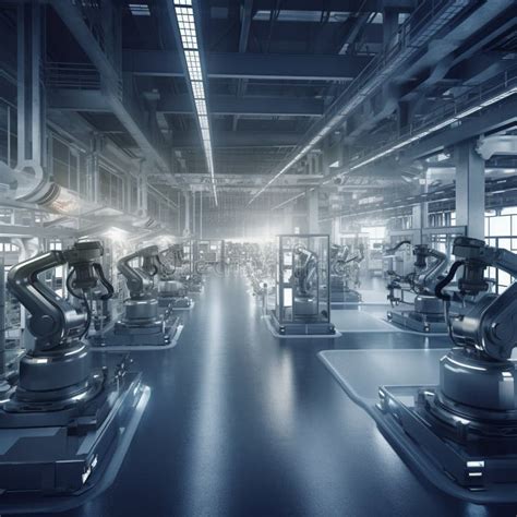 High Tech Manufacturing Facility With Advanced Robotics And Automation Technology Stock Image