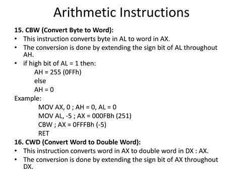 Instruction Sets Of 8086 Pptx