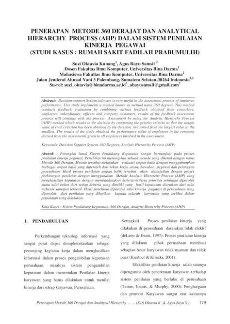 Pdf Penerapan Metode 360 Derajat Dan Analytical Hierarchy Process Ahp… · 2019 8 3 · 180