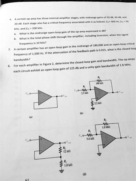 Solved A Certain Op Amp Has Three Internal Amplifier Stages With Midrange Gains Of 30 Db 40
