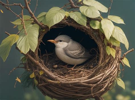 Premium Ai Image A Bird Building Its Nest
