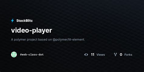 Video Player Stackblitz