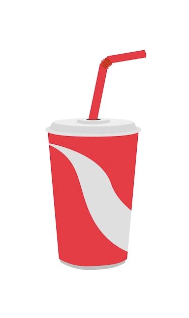 Premium Vector Soda Cup Vector Set Paper Cup Of Soda With Red Straw Cinema Concept Beverage