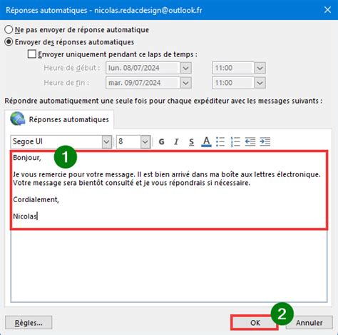 Outlook Programmer Une Réponse Automatique Le Crabe Info