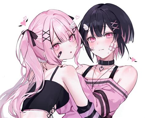 Safebooru 1girl 1other O Akiyama Mizuki Androgynous Bandaid Bandaid