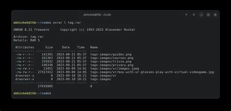 how to extract and create rar files in linux