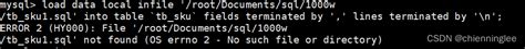 Error 2068 Hy000 Load Data Local Infile File Request Rejected Due To Restrictions On Access