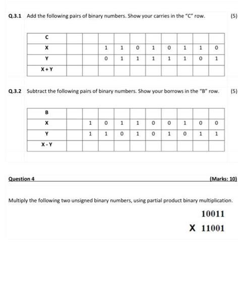 Solved Q31 Add The Following Pairs Of Binary Numbers Show