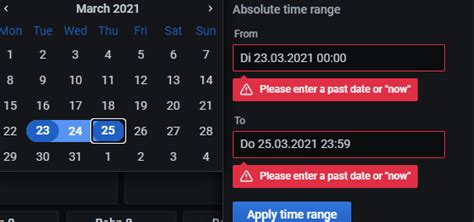 Absolute Time Range Date Picker With Custom Date Formats Grafana