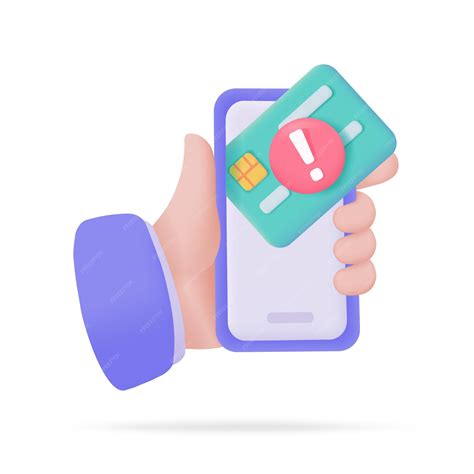 신용 카드 무현금 사회에서 전화 온라인 결제를 들고 있는 손 Qr 코드를 스캔하여 온라인 3d 일러스트레이션 지불 프리미엄 벡터