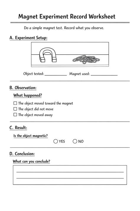 Magnet Size Comparison Worksheet Download And Print Now