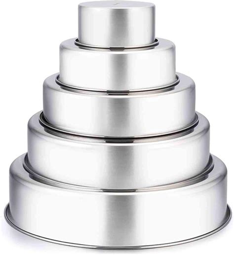 Teamfar Cake Pan Stainless Steel Round Baking Tier Cake