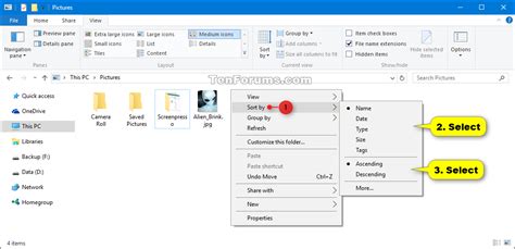 Change Sort By View Of Folder In Windows 10 Tutorials