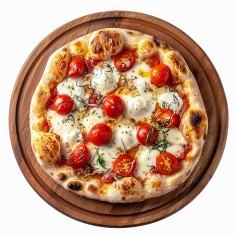 Premium Photo Pizza Margarita Margherita With Cherry Tomatoes Tomato