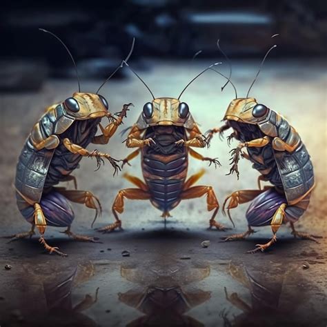 Premium Ai Image Three Bugs With Goggles On Their Heads And Legs Are