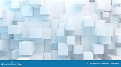 Abstract 3d White Cubes Background Geometric Pattern Texture Stock