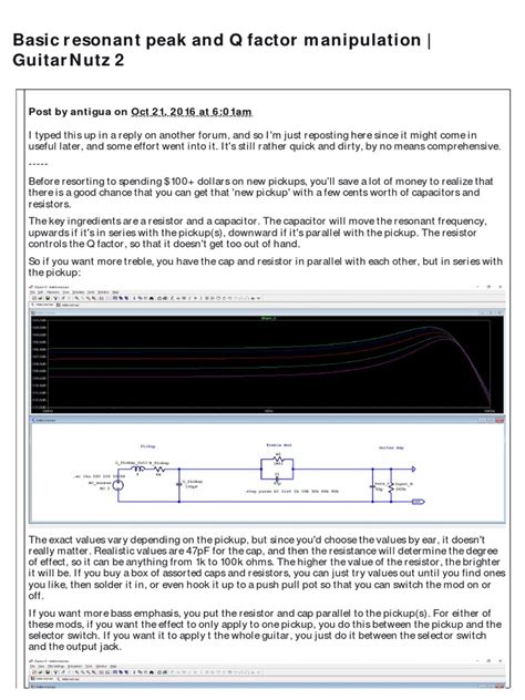 Basic Resonant Peak And Q Factor Manipulation Guitarnutz 2 Pdf