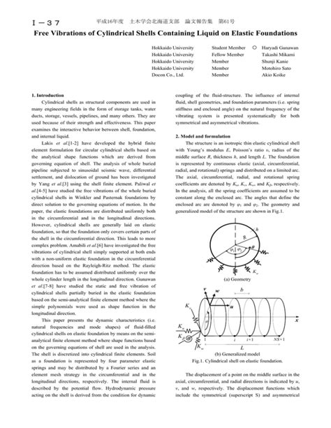 Free Vibrations Of Cylindrical Shells Containing Liquid On Elastic Foundations