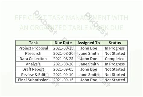 Шаблоны таблица рабочих задач Excel Xls или Xlsx скачать бесплатно Pikbest